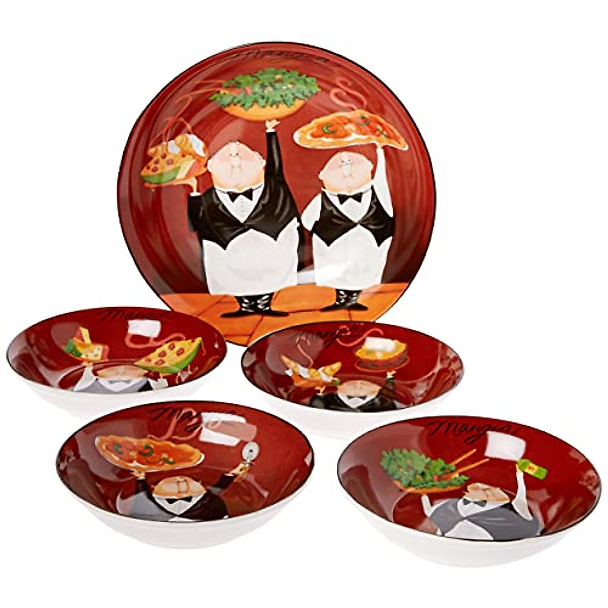 Certified International Corp Certified International Waiters Pasta Set, Multicolored, 5 Piece