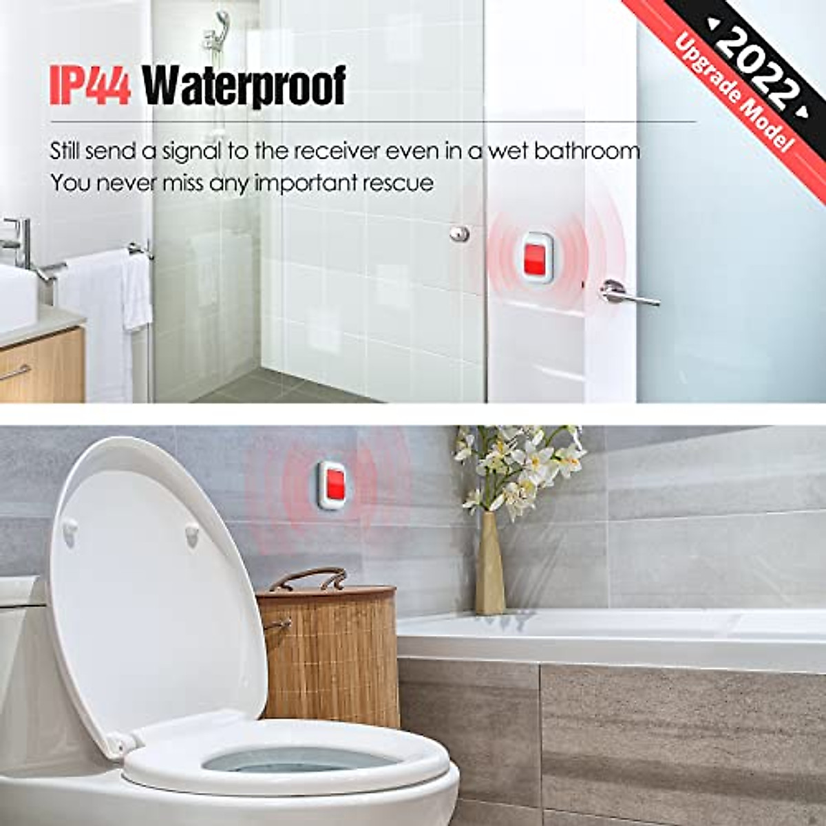 Caregiver Pager Call Button Alert - Life Alert Button for Seniors Elderly Monitoring Emergency Panic Button Elderly Assistance Products Call Bell for Patients at Home