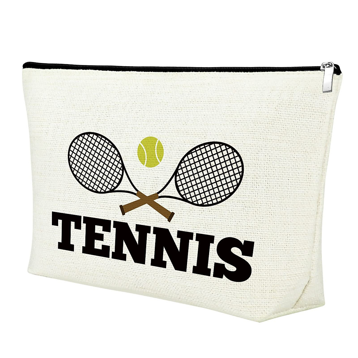 Mxrymvu Tennis Makeup Bag Inspirational Gift for Tennis Lovers Birthday Gift for Women Partners Player Funny Sports Themed Cosmetic Bag for Coach Team Friends