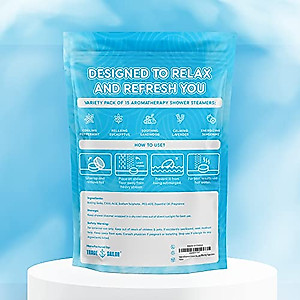 Natural Essence Shower Steamers Variety of Scents 15 Packs - Shower Bombs with Aromatherapy and Long-Lasting Wellness Effect - Valentines Day Gifts for Him and Her by Trade Sailor