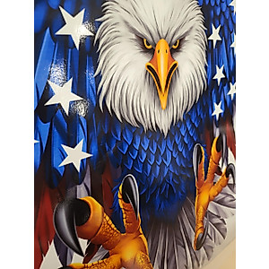 Pack of 2 Bald Eagle American Flag Sticker Decal for Car Truck Window Bumper Wall - 4" x 3.6" Safe for Vehicle Paint - American Made - Free 3M Peel and Stick Vinyl