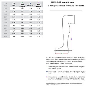 HORZE B Vertigo Canopus Front Zip Tall Boots - Dark Brown - 9.5