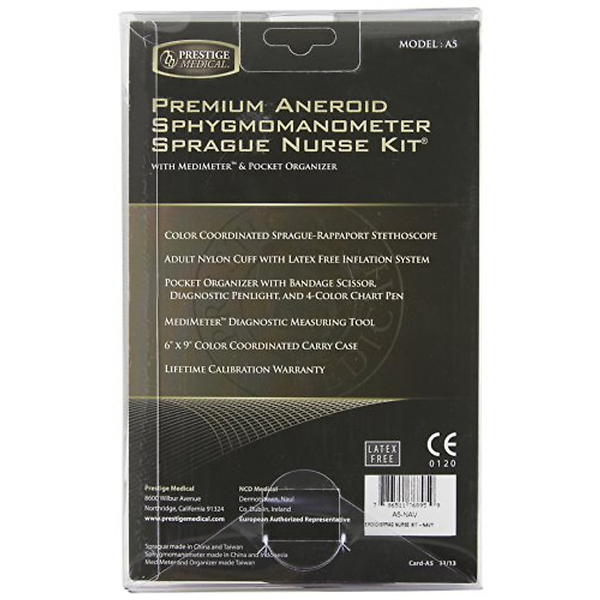 Prestige Medical Sprague/Sphygmomanometer Nurse Kit, Navy