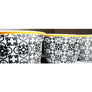 Chandler Espresso Turkish Arabica Coffee Cup Assorted Design Available from Brand 70ml 2.5oz Set of 6 Cups with Gift Box (Porcelain, White Porcelain with Black Flowers H)