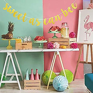 Sweet As Can Bee Banner, Baby Shower Party Sign, Gender Reveal Party Supplies, Baby Boys Girls' Birthday Party Bunting Decorations