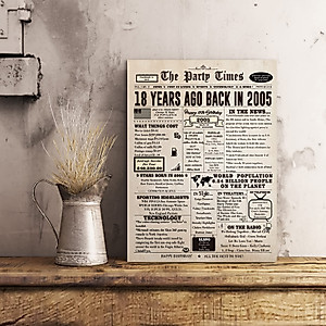 Huameigf Happy 18th Birthday Card for Girls Boys, Retro 18 Years Old Card for Men Women, Jumbo 18th Birthday Gifts for Son Daughter, Best Gifts for 18 Bday Her Niece Friend