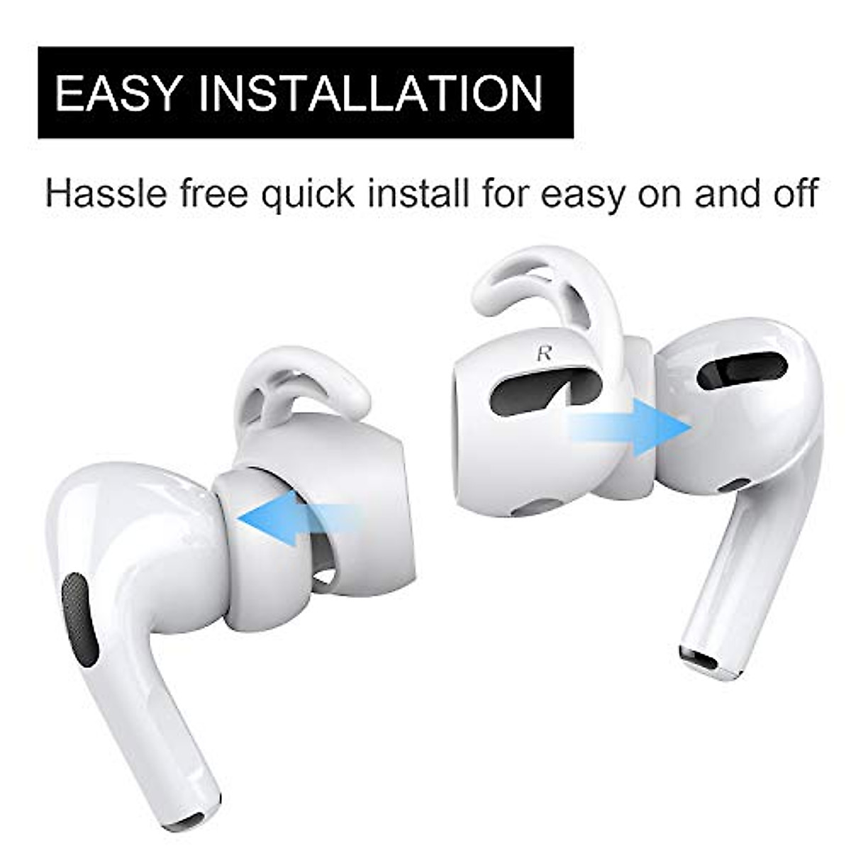 AirPods Pro Silicone EarHooks Case, IFCASE Anti-Slip Ear Hooks Cover Accessories Compatible with AirPods Pro (White)