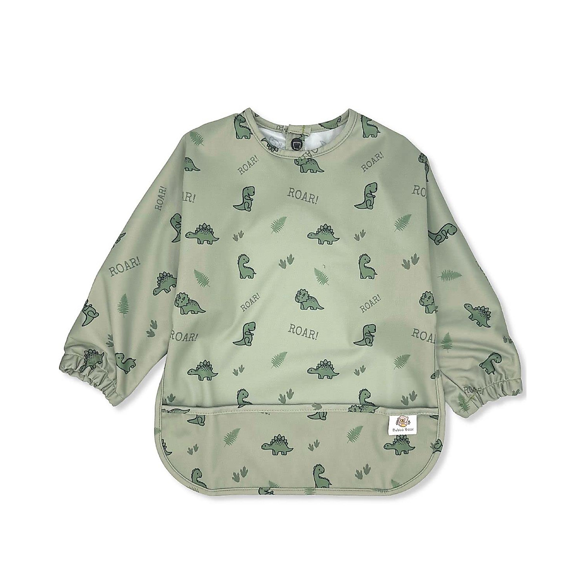 Bubba Bear Baby Bib with Sleeves, Long Sleeve Toddler Feeding Apron Bibs for Eating & Lead Weaning, Mess Proof Full Sleeved