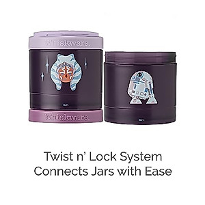 Whiskware Star Wars Stackable Snack Containers for Kids and Toddlers, 3 Stackable Snack Cups for School or Travel, Ashoka and R2D2