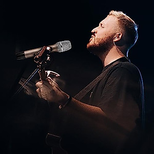 FDUCE Wireless Microphone, Karaoke Mic, UHF Dual Handheld Dynamic System with Rechargeable Receiver for Party, Church, Meeting, Wedding, 260ft (Grey and Gold)