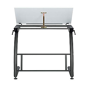 SD STUDIO DESIGNS Triflex Drawing Table, Sit to Stand Up Adjustable Office Home Computer Desk, 35.25" W X 23.5" D, Charcoal Black/White