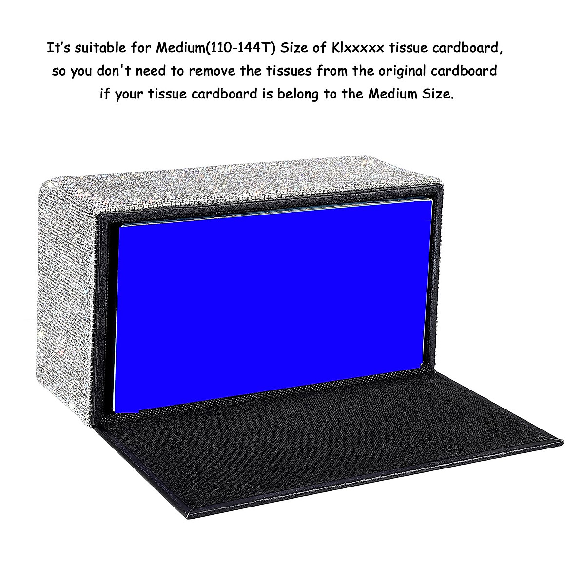 Sumnacon Tissue Box Cover Bling Tissue Box for Bathroom Sparkling Rectangular Tissue Box Holder with Magnetic Gorgeous Tissue Holder for Table Countertop Decorative Tissue Cover for Home Office Car