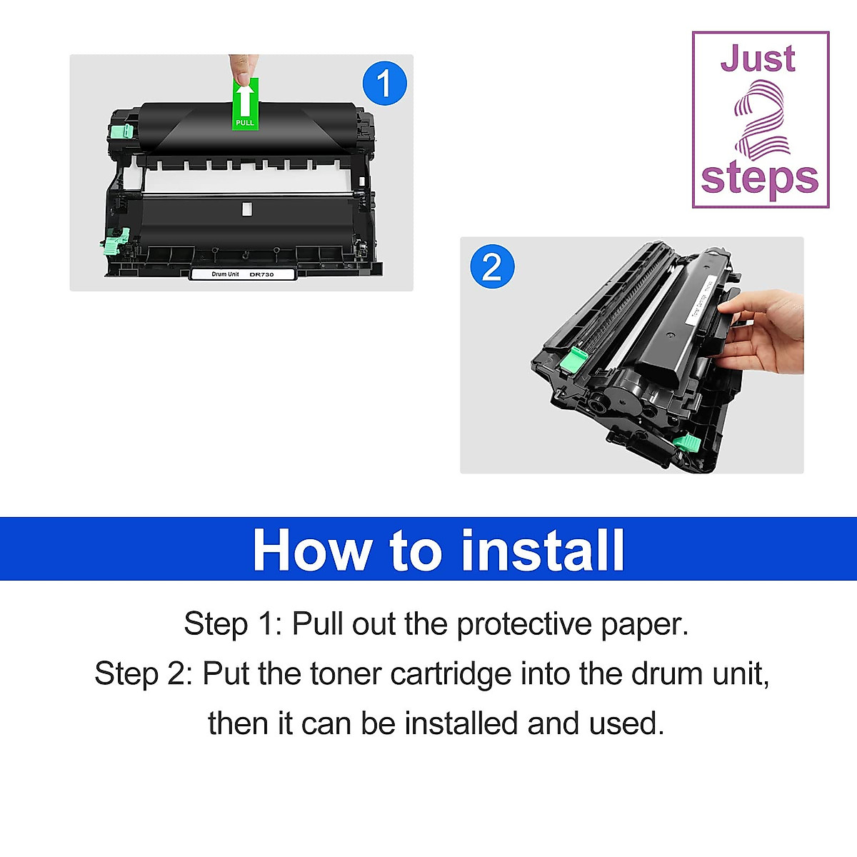 Compatible Drum Unit Replacement for Brother DR-730 DR730 DR760 DR 760 with Long Life OPC (1 Pack Drum Unit ONLY, NOT Toner)