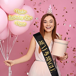 10 Pieces Birthday Sash for Women Birthday Party Supplies Happy Birthday Sash for Birthday Queen Sash Birthday Party Favors, 2 Colors(Black, White)