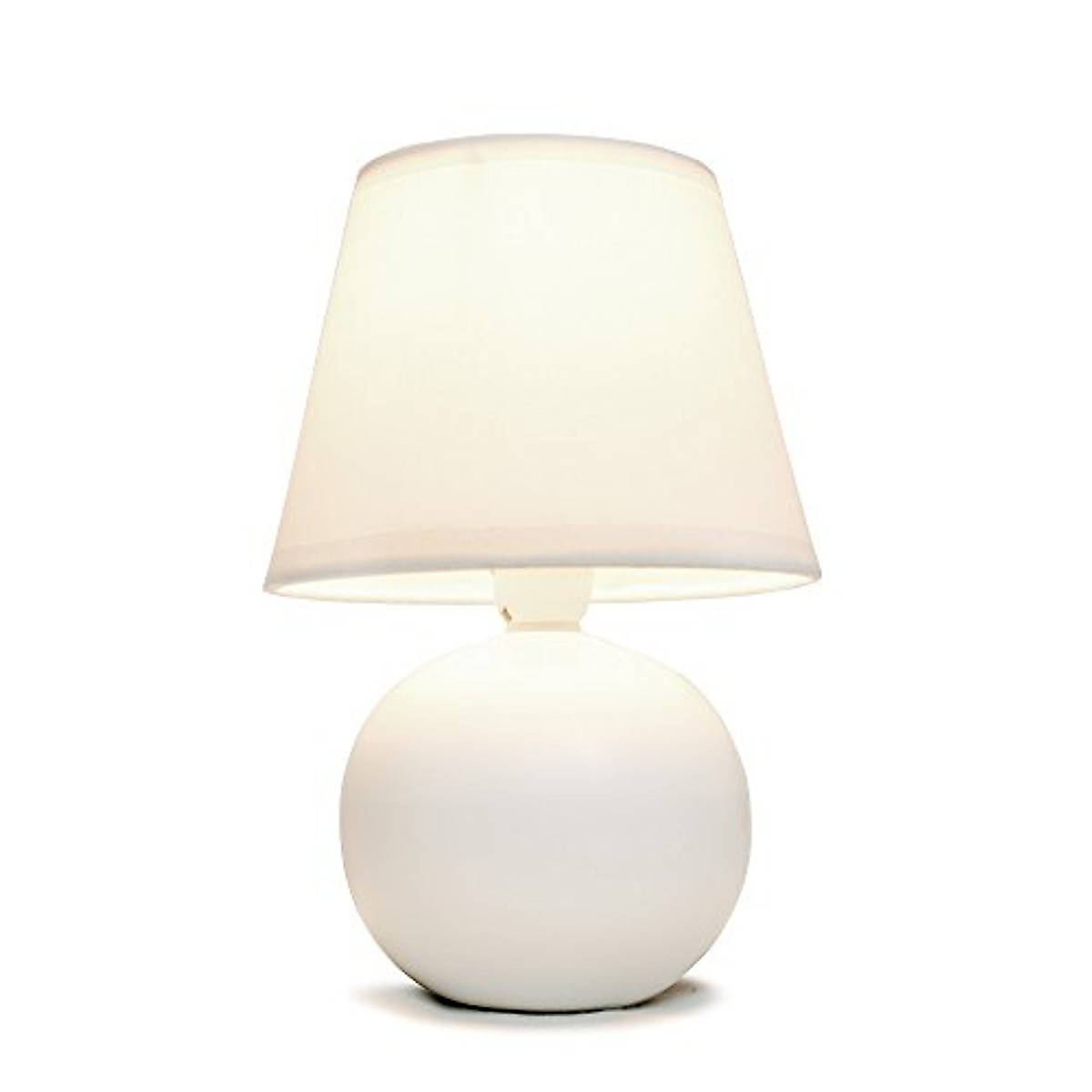 Simple Designs LT2008-OFF Mini Ceramic Globe Table Lamp, Off White