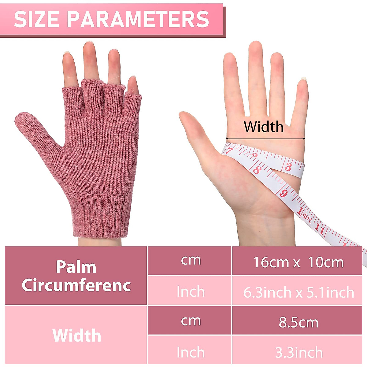 Tarpop 4 Pairs Winter Convertible Gloves Fingerless Mittens Knit Flip Wool Women Gloves Warm Half Finger Gloves with Cover