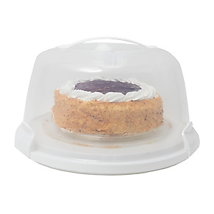 KOLORAE Cake Carrier with Lid and Server Top Handle BPA Free Fits up to 10" Dessert Cakes, Pies, Cupcakes Portable Container