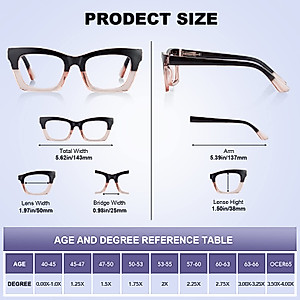 XXZQRYHN Oprah Reading Glasses for Women-5 Pack Blue Light Blocking Square Fashion Readers with Spring Hinge Computer Eyeglasses(Mix1, 1.50x)