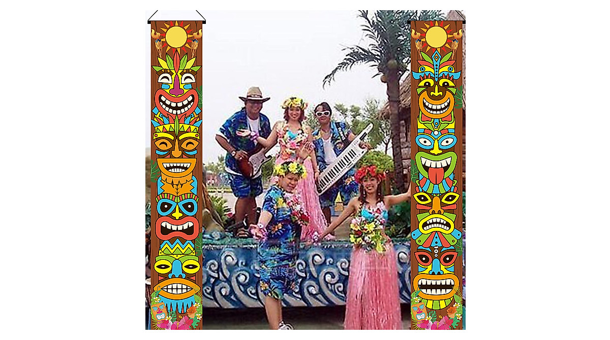 Hawaiian Luau & Tiki Party Door Banner Signs
