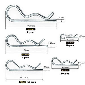 Yoliko 38 Pcs Hitch Pin Clip R Clips Retaining Pins Tractor Cotter Pin Hair Pin Assortment Spring Clip Retainer Pins Hitch Keeper Pins Kit for Dolly Pins/Trailer Pin Clips/Hand Ttruck Pin Replacement
