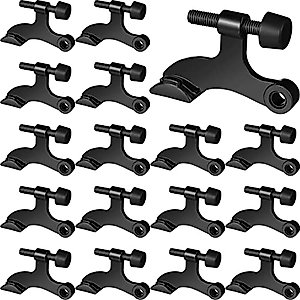 24 Pieces Hinge Pin Door Stopper Satin Brushed Door Stops Adjustable Heavy Duty Hinge Door Stopper with White Rubber Bumper Tips (Black)