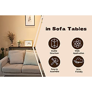 SUCRSIXBRO Console Table with Charging Station, 63’’ Narrow Sofa Table, Entryway Table with Outlets and USB Ports,Easy Assembly,Living Room, Bedroom,Rustic Brown