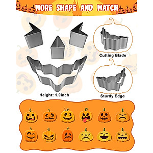Pumpkin Carving Kit Tools 27 PCS Safe & Easy for Kids, Sturdy Halloween Pumpkin Carving Set with Stainless Steel Carve Stencils & Hammer for DIY Halloween Decoration Jack O Lanterns