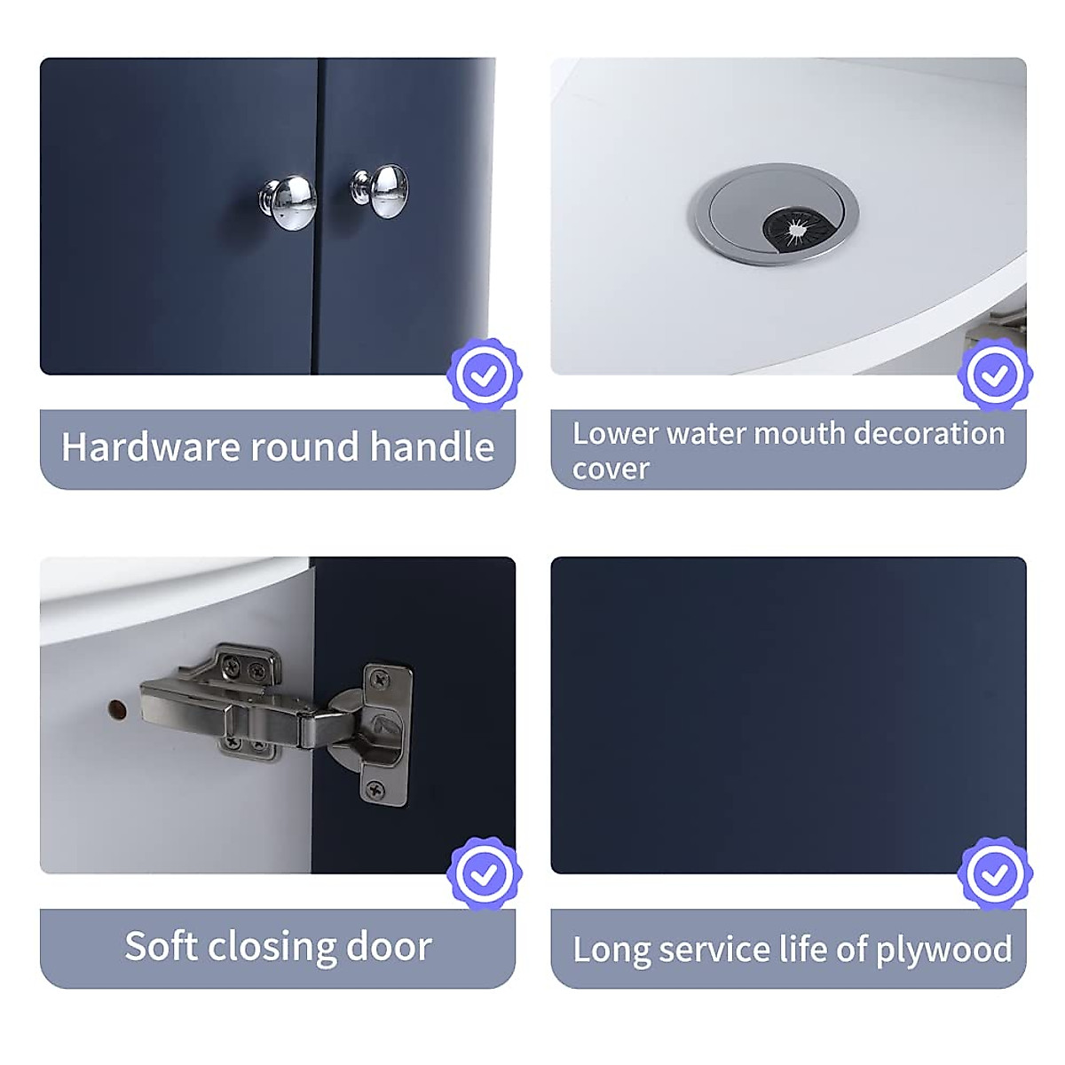 Yone jx je Corner Bathroom Vanity Sink Combo for Small Cabinet And Storage Space Saving Wall Mounted Cabinet Set, Ceramic Sink