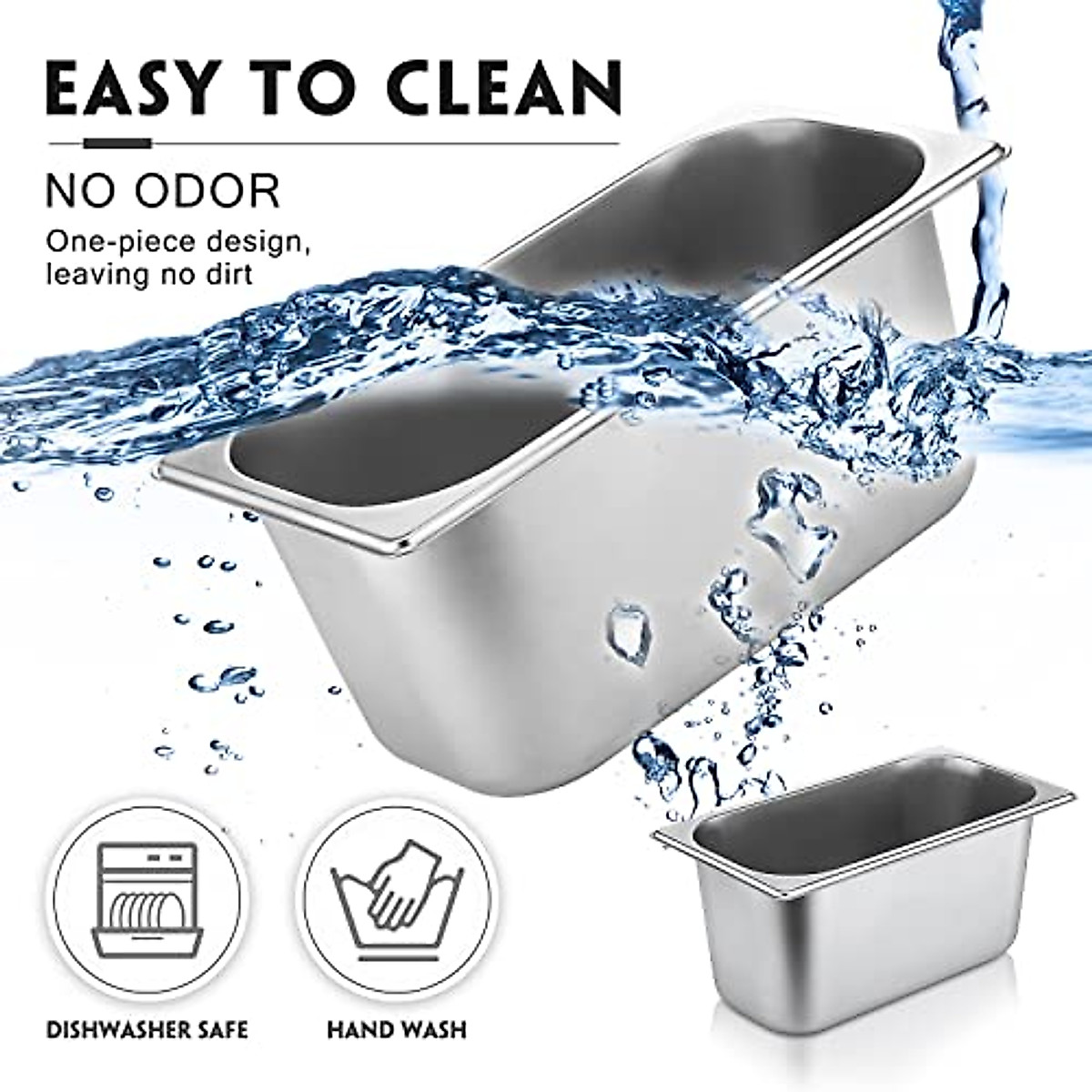 10 Pack Hotel Pans Stainless Steel Steam Table Water Pan 1/3 Size, 0.8 mm Thick Steam Pan Anti Warming Pans for Food Warmer Party Restaurant Catering Supplies, 12.8 x 6.9 Inch (6 Inch Deep)