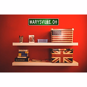 Marysville, Ohio - USA City and State Street Sign - Personalized Metal Street Sign, Man Cave Destination Sign, Perfect Idea, Pub Bar Wall Decor - 4x18 inches