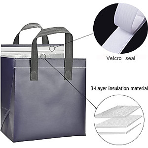 SDQCLIIF insulated take out bags,restaurant takeaways bags with sturdy Self-adhesive stickers and handles,ideal for uber eats,Cold or hot Food Delivery,Restaurant takeaways,Picnic party