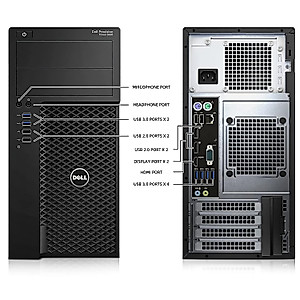 Dell Precision 3620 Tower Computer, Intel Core i5-7500 3.4GHz, 32GB DDR4, 512GB M.2 NVMe SSD+2TB HDD, Windows 10 Pro, HDMI Dual Monitor Support