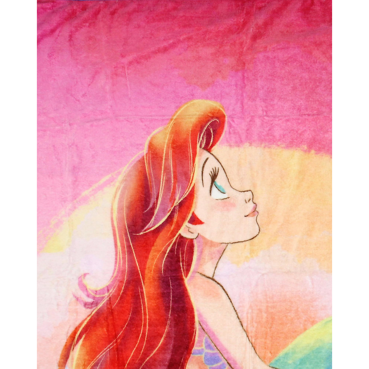 Disney The Little Mermaid Ariel Sunset Dreams Princess Throw Blanket 46" x 60" Soft Fleece Throw Blanket for Bed Couch