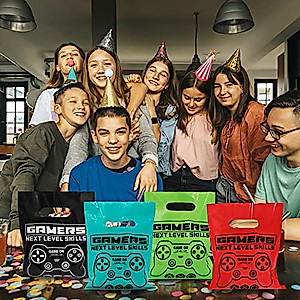 TOSPARTY 100PCS Plastic Video Game Party Bags Video Game Favor Bags Merchandise Bags for Video Game Birthday Party Supplies Decorations