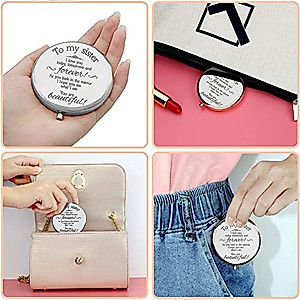 Simple Plus+ Sister Gifts from for silver Compact Mirror,gifts brother,bridesmaid wedding day,2.6 inch Round Folding Handheld 2-Sided Mirror 1x/2x Magnification Mirror. (01)