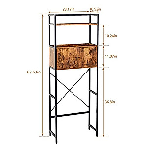 Argatin Over-The-Toilet Storage,Toilet Storage Rack Space-Saving Bathroom Oragnizer Rack, with Cupboard and Shelves