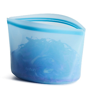 Stasher Premium Silicone Reusable Food Storage Bag, Blue | Microwave, Sous Vide, Dishwasher, Oven and Freezer Safe | BPA Free, Leak-free, Eco-friendly, 8-Cup Bowl
