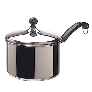 Farberware Classic Stainless Steel Sauce Pan/Saucepan with Lid, 3 Quart, Silver & Classic Stainless Steel 4-Quart Covered Saucepot - - Silver