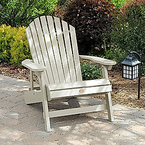 Highwood Hamilton Folding and Reclining Adirondack Chair, King Size, Whitewash