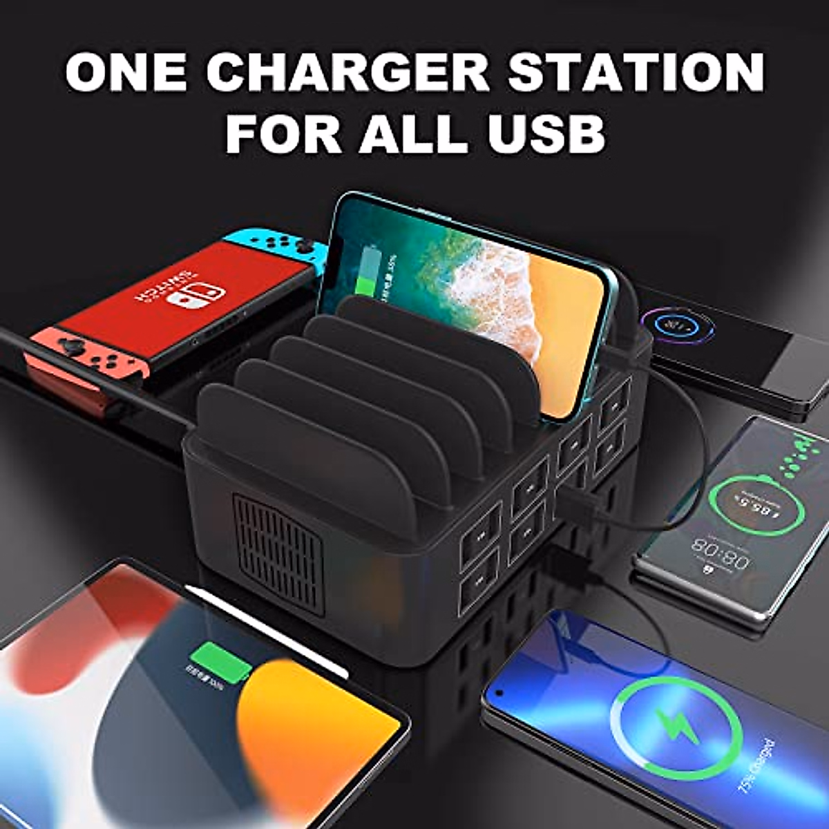 RUANSZZ Charging Station for Multiple Devices 150W 16 Ports Family USB Charger Station Convenient Charging Dock Compatible with Cellphone Tablets Kindle and Other Electronic (NO Charging Cable)