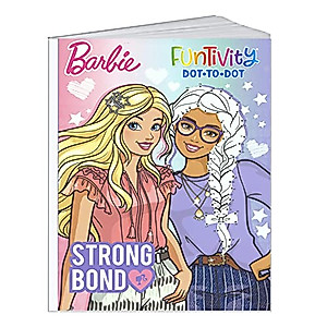 Barbie Funtivity Dot-to-Dot Activity & Coloring Book Set for Kids Toddlers - Set of 2 Books 'Bright Ideas' & 'Strong Bond'