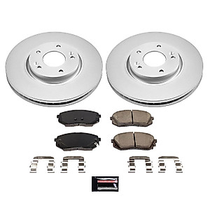 Power Stop CRK8621 Z17 Front Coated Rotor Kit-Coated Brake Rotors, Ceramic Brake Pads For Kia Optima 2017 [Model Specific]