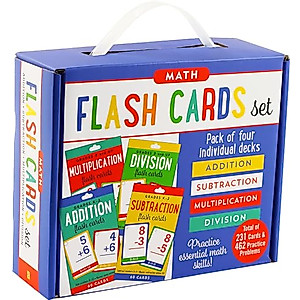 Essential Math Flash Cards Set - Addition, Subtraction, Multiplication, and Division (4 pack set)