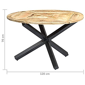 YPWRENH Coffee Table Kitchen Tables Dining Table Round 47.2 "x29.9 Solid Mango Wood for Dining Room, Kitchen or Living Room