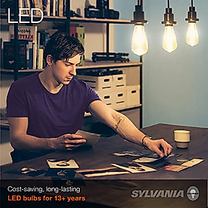 Sylvania LED Vintage Filament ST19 Light Bulb, 40W = 4.5W, 380 Lumens, Dimmable, Amber Glow - 4 Pack (40328)
