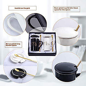 Jumway Mr and Mrs Coffee Mugs Set - Unique Wedding Gifts For Bride and Groom - His and Hers Anniversary Present Husband and Wife -Engagement Gifts For Him Her For Parents for Valentine's day