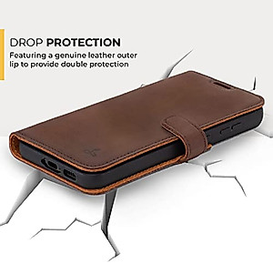 Snakehive Samsung Galaxy S23 Leather Case | Genuine Leather Wallet Phone Case with Card Holder | Flip Folio Case/Cover with Stand | Compatible with Samsung Galaxy S23 | (Brown)