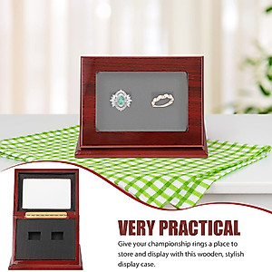 Gatuida Box Display Box House Accessories for Home Clear Stand Home Accessories Sports Ring Holder Football Ring Challenge Coin Display Case Headgear Accessory Winner Ring Case Home Decor