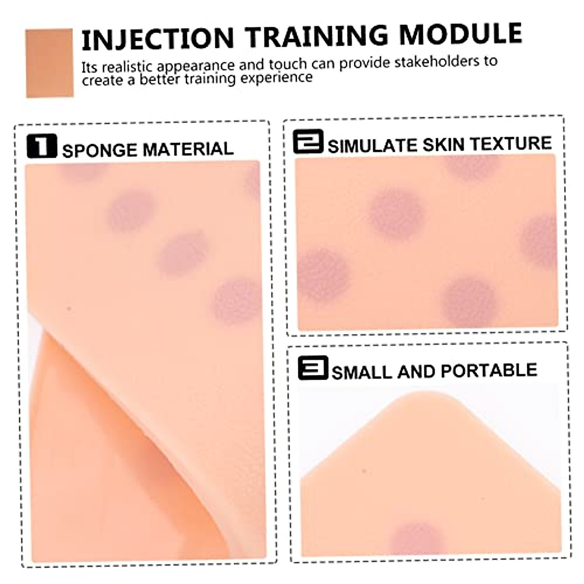 Mobestech 2pcs Skin Test Training Module Mannequin Injection Practice Pad Iv Supplies Nurse Intradermal Injection Training Pad Injection Training Module Skin Injecting Training Model