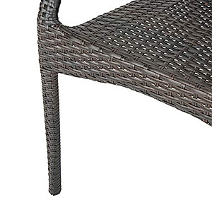 Christopher Knight Home Bridget Outdoor Wicker Stacking Patio Chairs, 2-Pcs Set, Multibrown